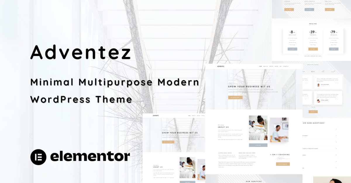 Adventez - Minimal Multipurpose One Page WordPress Theme