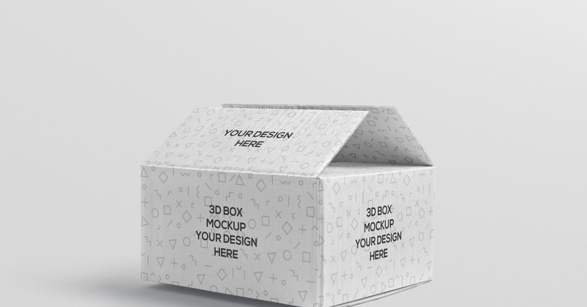 Rectangle Cardboard Packaging Box Mockup - TemplateMonster