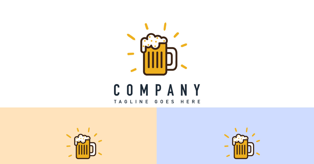 FREE - Beer Logo Design Template - Glass Beer Logo