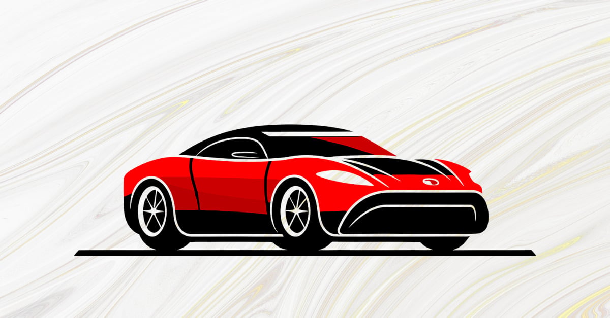 Realistic Red Sport Car Ready To Use Template