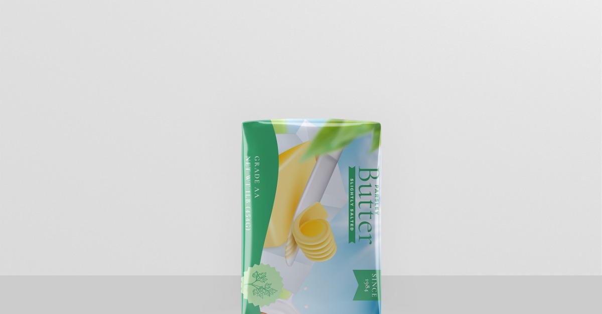Spread Butter Wrap packaging Mockup 2 - TemplateMonster