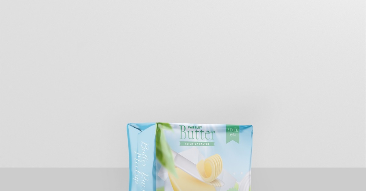 Spread Butter Wrap packaging Mockup 6 - TemplateMonster