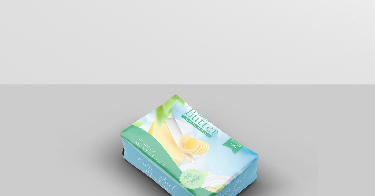 Spread Butter Wrap packaging Mockup 8 - TemplateMonster
