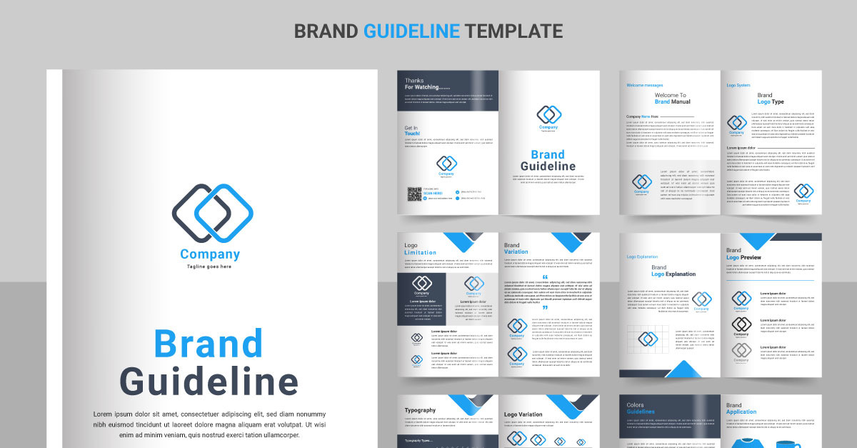 Brand Guidelines template. Brand Identity presentation.Guideline ...