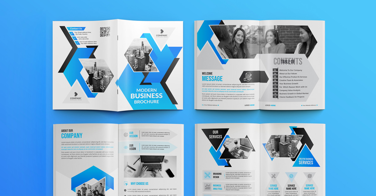 Proposta commerciale moderna Modello di brochure multiuso da 16 pagine