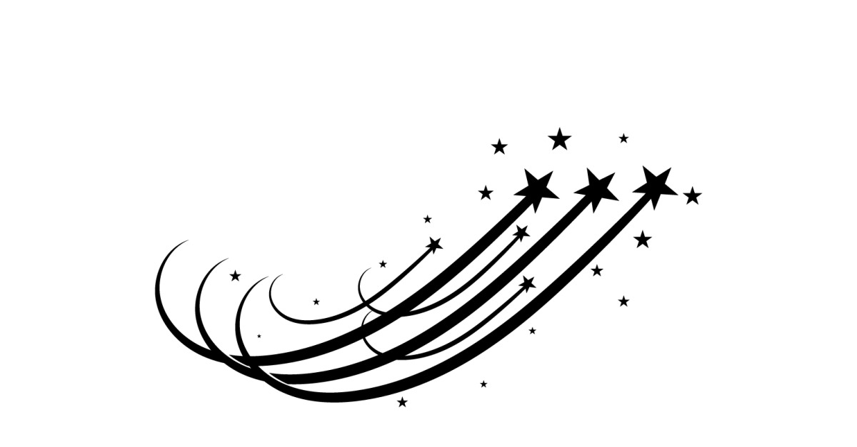 Decorazione di vettore di disegno della stella cadente v9