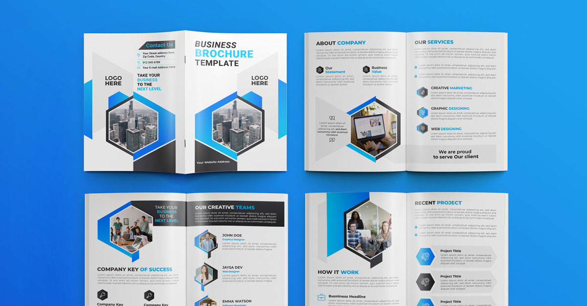 Modern business proposal 8 pages multipurpose brochure template 08