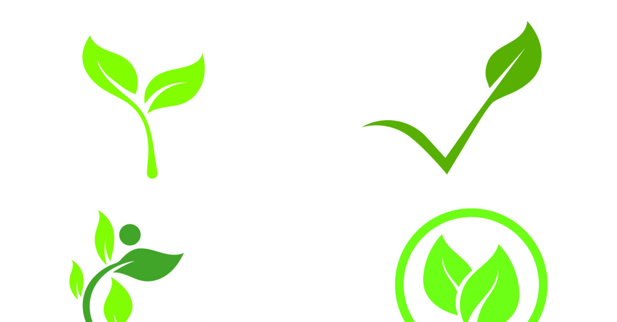 Leaf eco green tree logo nature template design v44