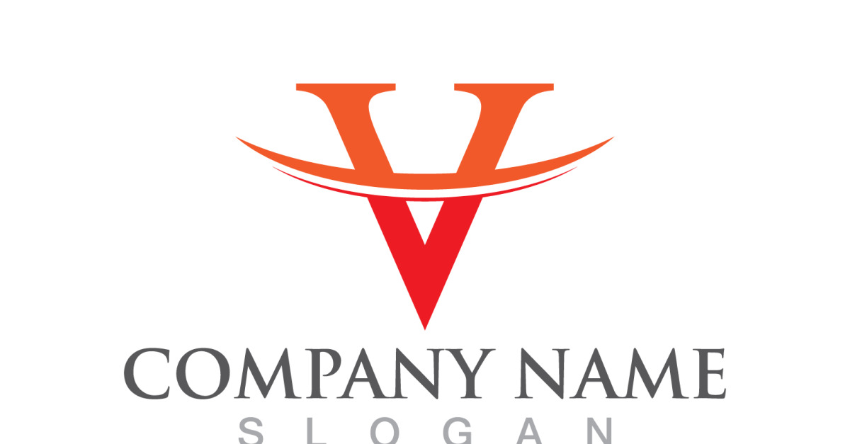 V letter initial logo design template v11 - TemplateMonster