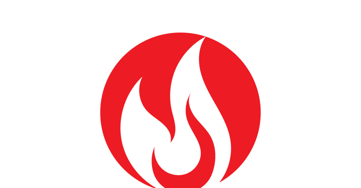 Flame fire burn hot logo icon template design v12