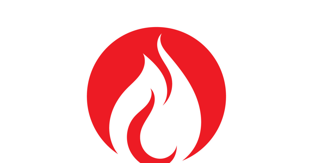 Flame fire burn hot logo icon template design v22