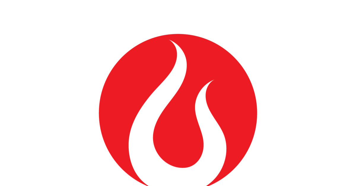 Flame fire burn hot logo icon template design v26