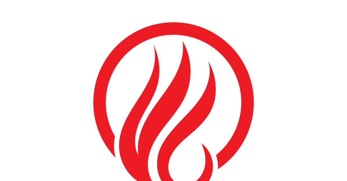 Flame fire burn hot logo icon template design v27
