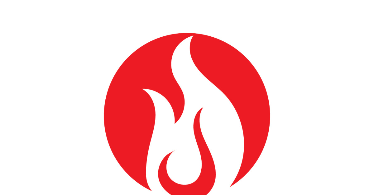 Flame fire burn hot logo icon template design v30