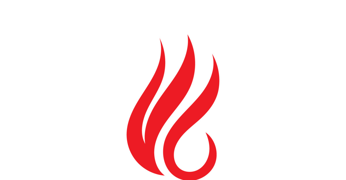 Flame fire burn hot logo icon template design v32
