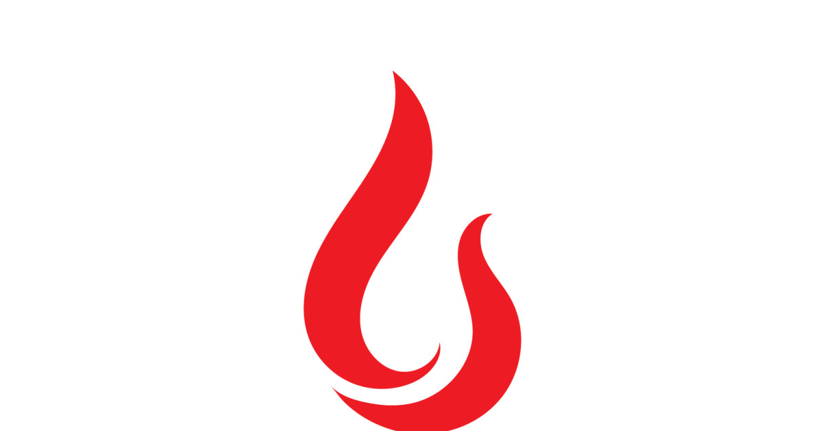 Flame fire burn hot logo icon template design v5