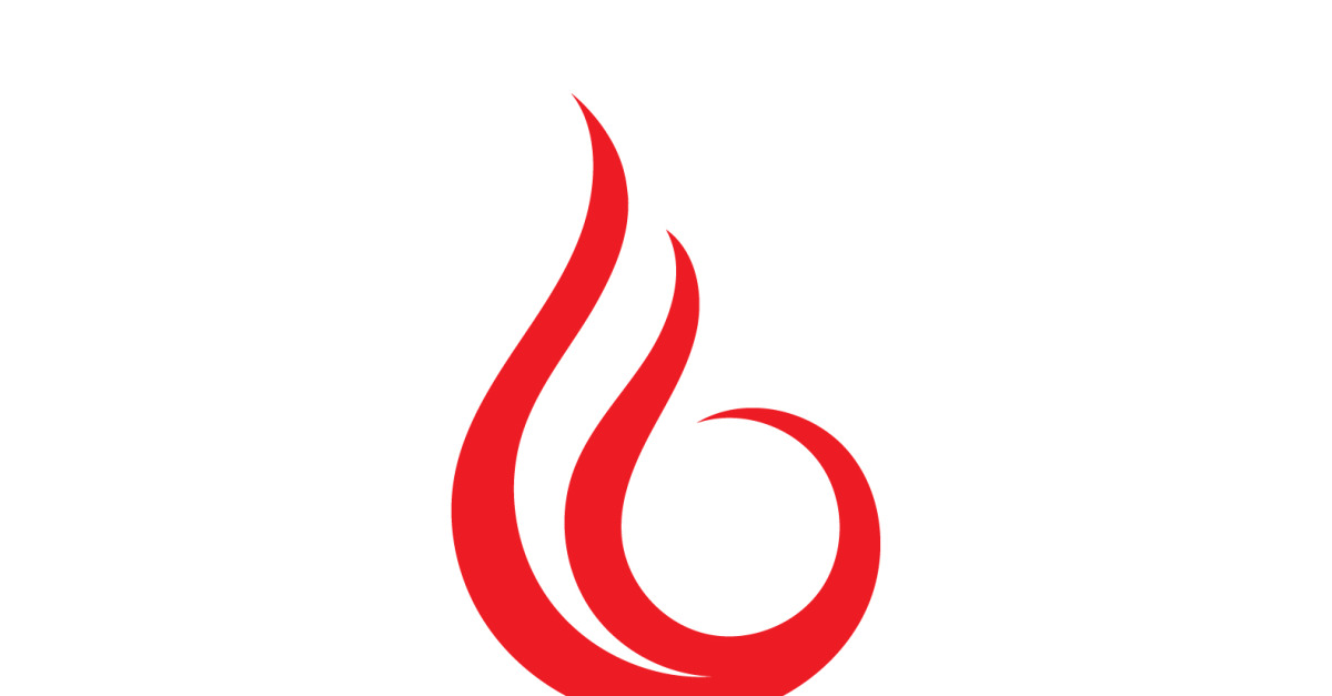 Flame fire burn hot logo icon template design v7