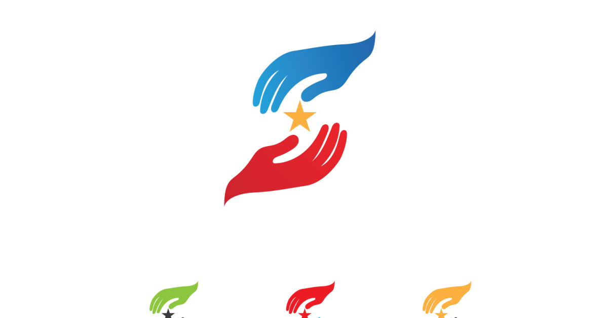 Hand Hope help health logo vector template v2