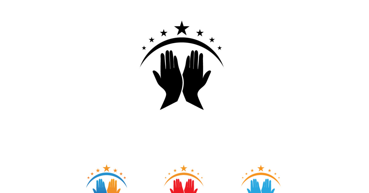 Hand Hope help health logo vector template v5