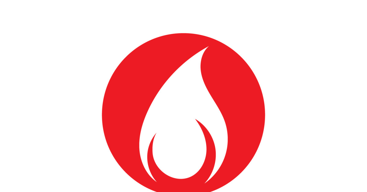 Llama fuego quemar caliente logo icono plantilla diseño v29