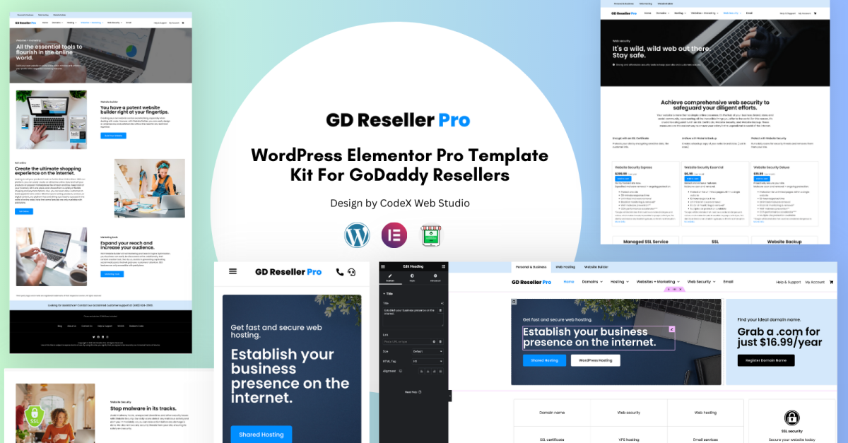 GD Reseller Pro - WordPress Elementor Pro-sjabloonkit voor GoDaddy ...