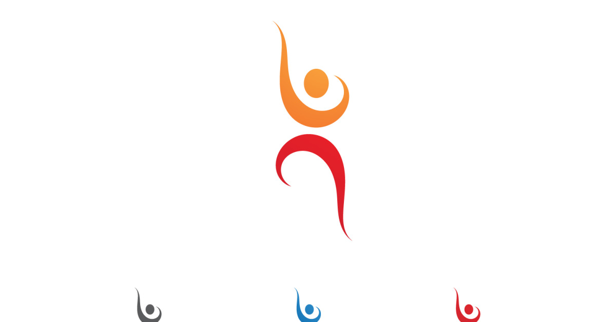 Gesundheitserfolg menschlicher Charakter Menschen springen Logo-Vektor v8