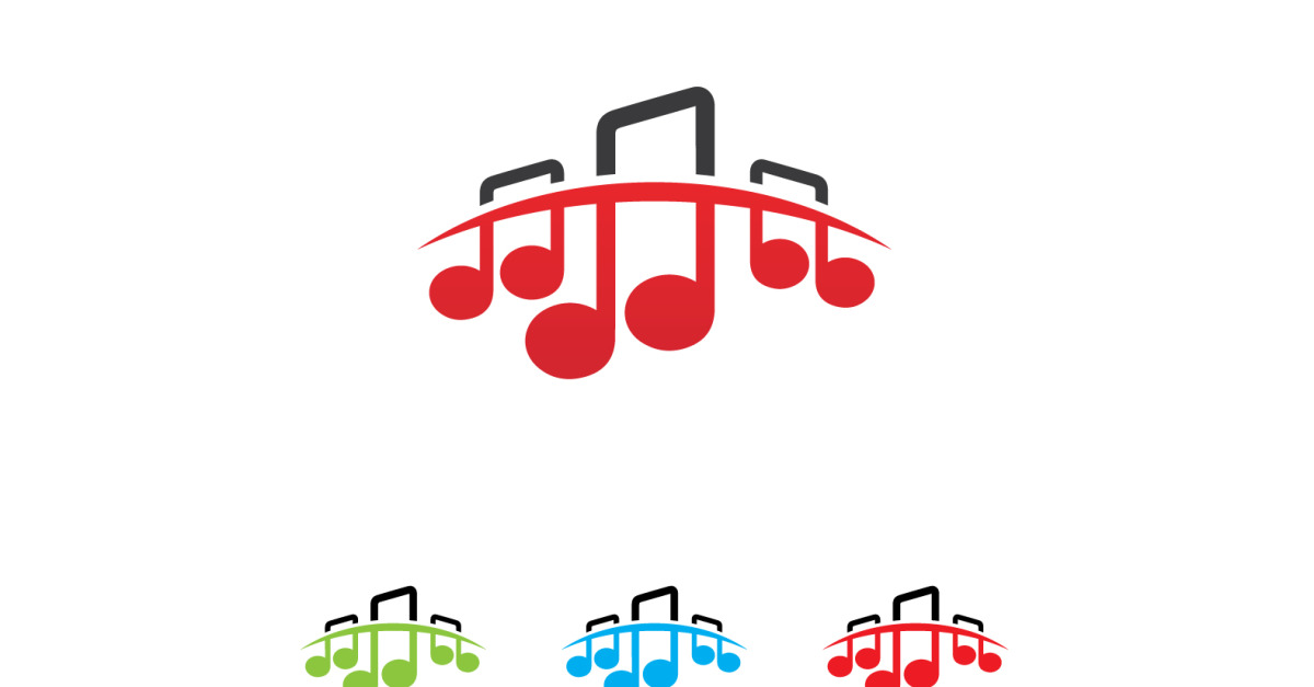 Music note player logo icon template design v18