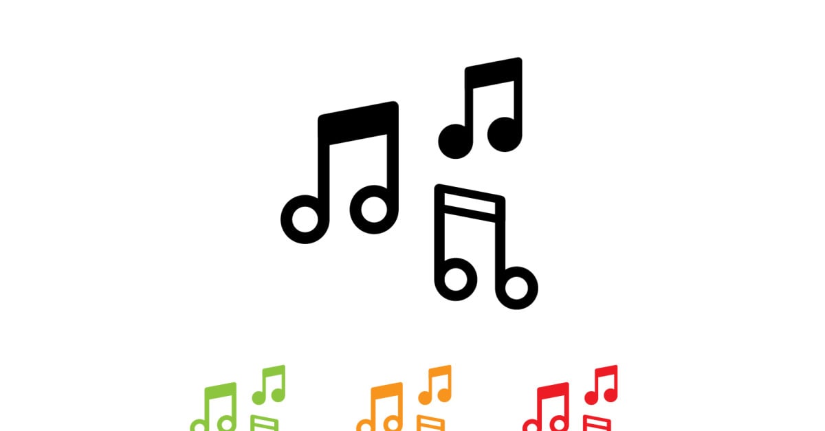 Music note player logo icon template design v19