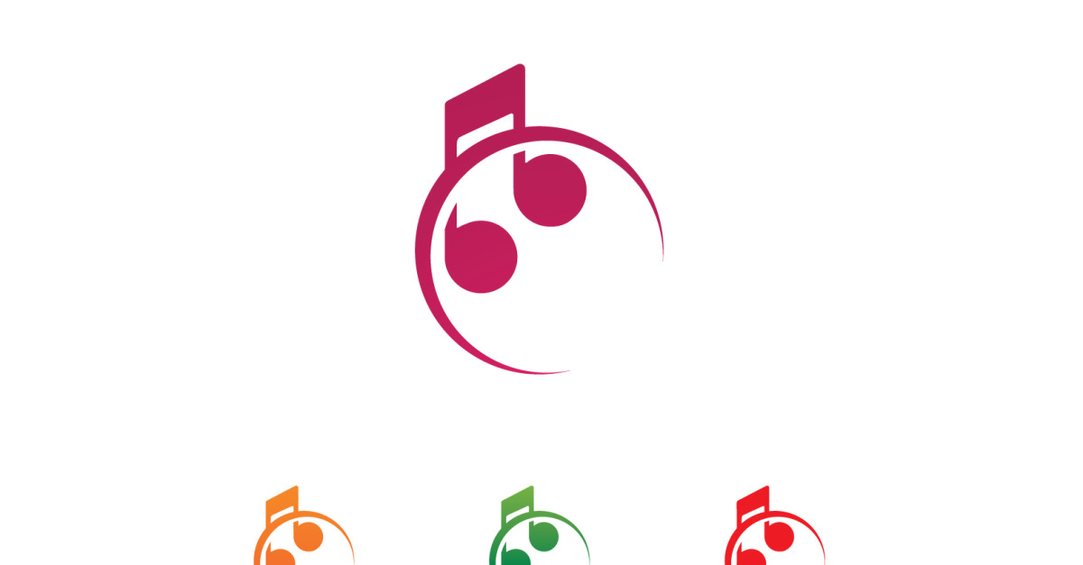 Music note player logo icon template design v20