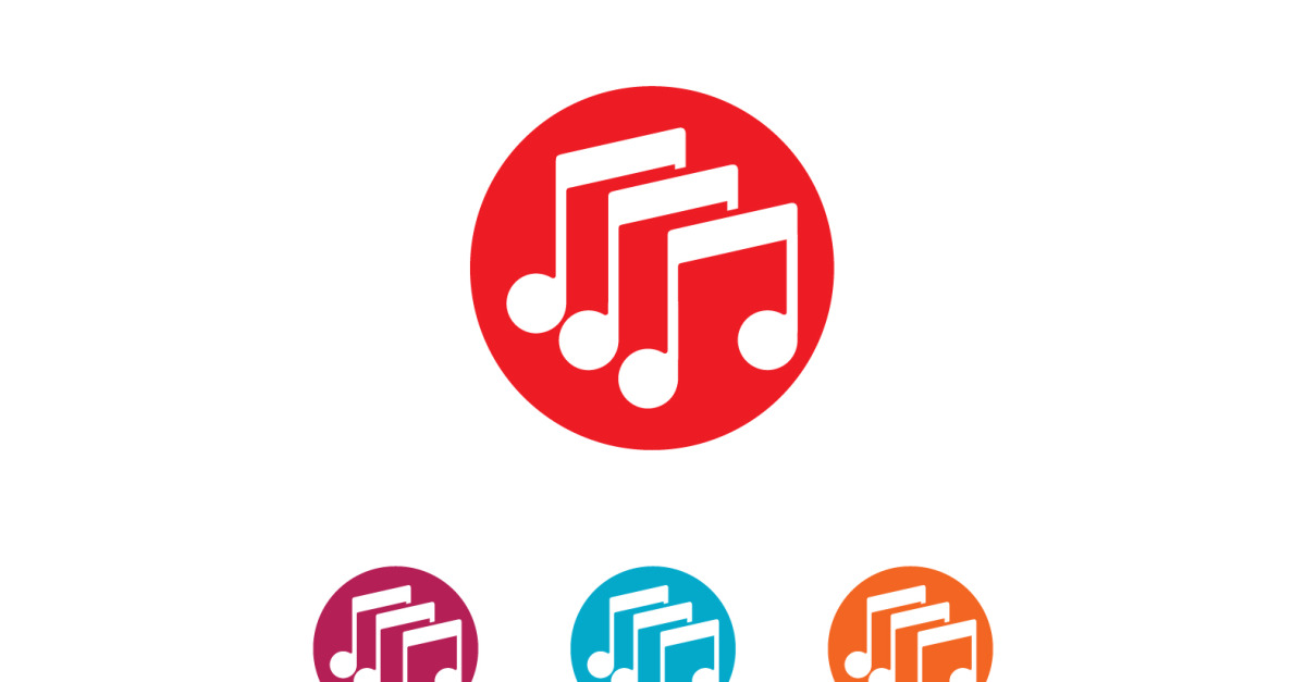Music note player logo icon template design v21
