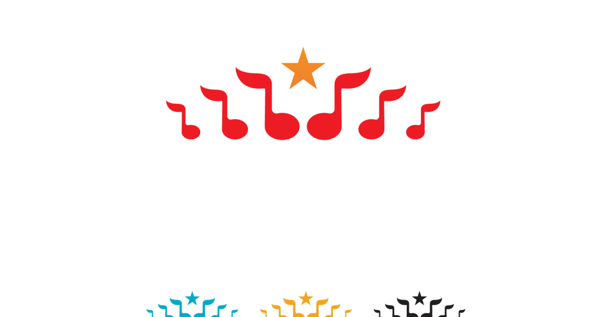 Müzik notası çalar logo simgesi şablon tasarımı v15