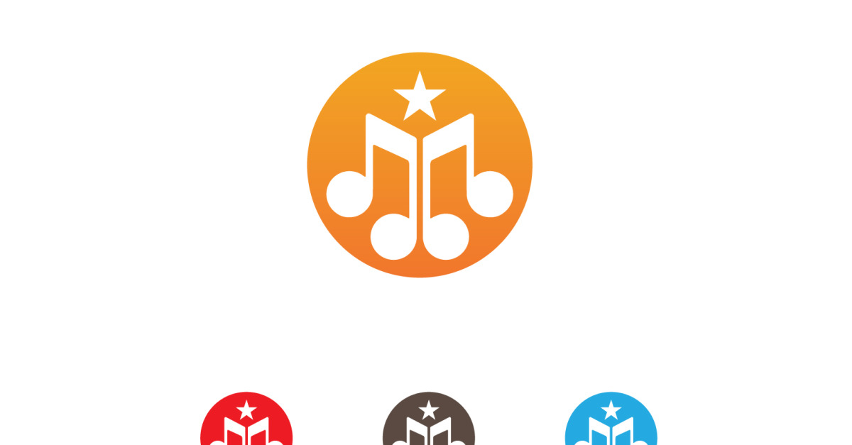 Müzik notası çalar logo simgesi şablon tasarımı v8