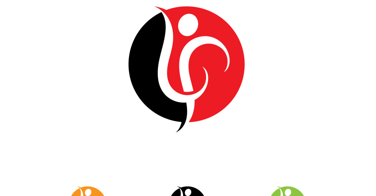 Gesundheitserfolg menschlicher Charakter Menschen springen Logo-Vektor v19