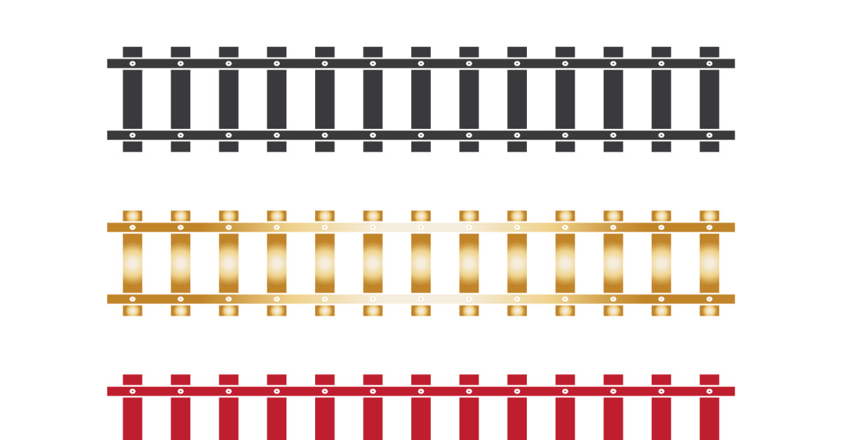 Train track railway design element template v12