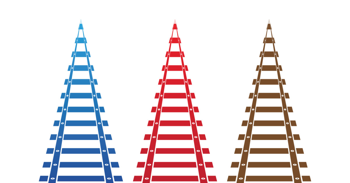 Train track railway design element template v6
