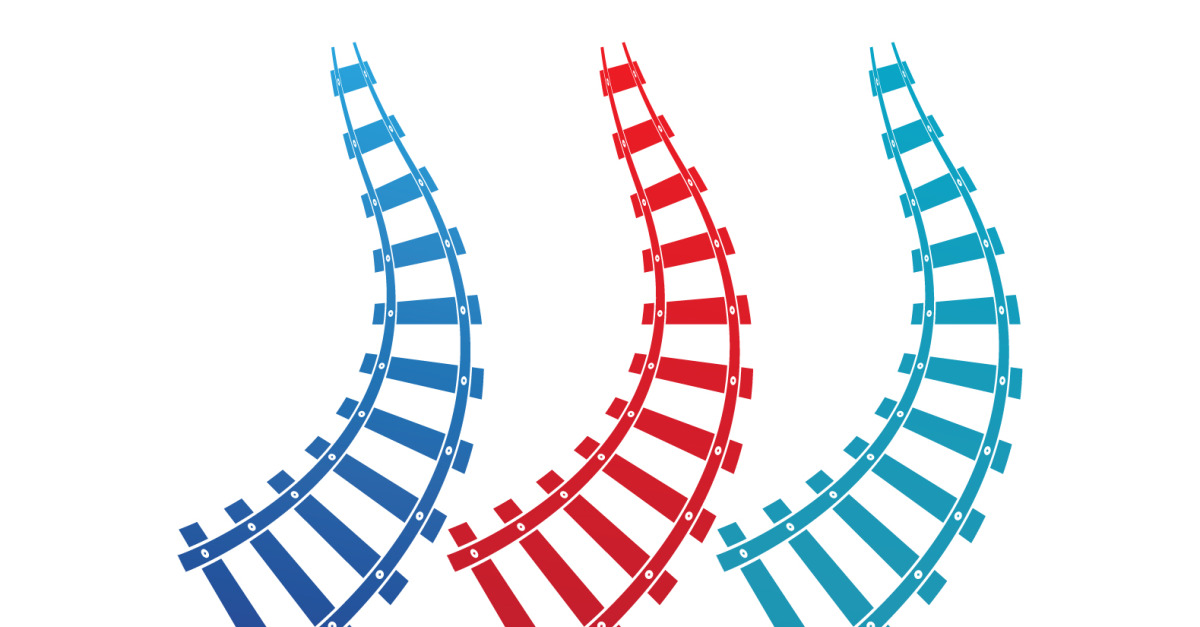 Train track railway design element template v9