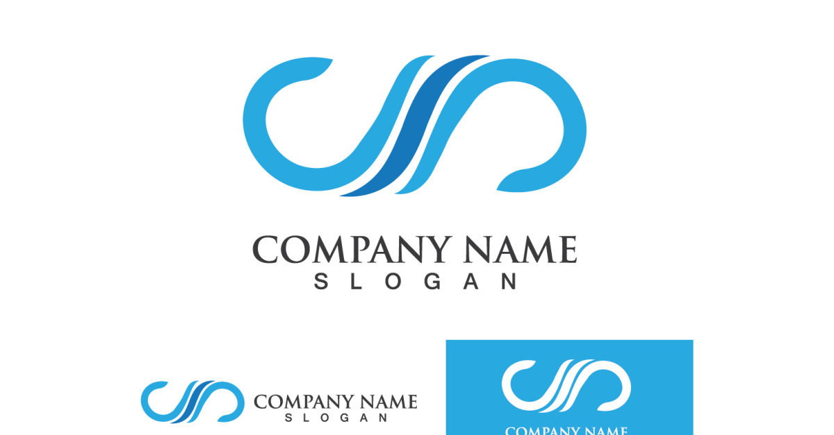 Infinity loop line business logo vector Graphic v9