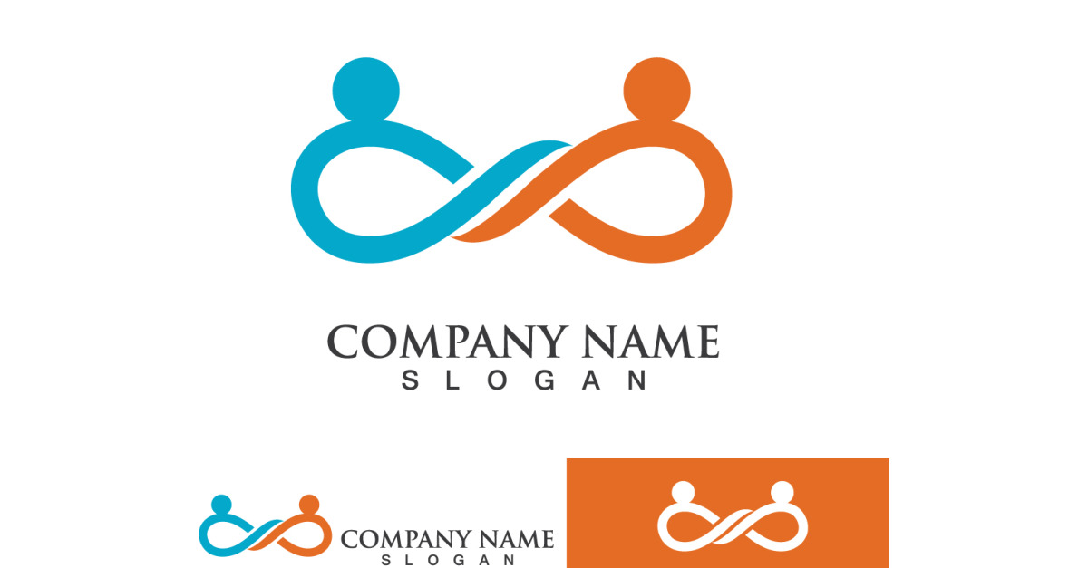Infinity people group work logo template v3 - TemplateMonster