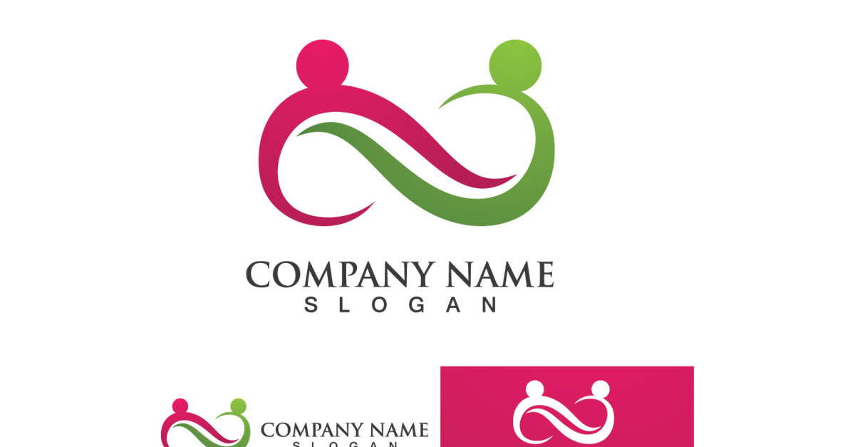 Infinity people group work logo template v4 - TemplateMonster