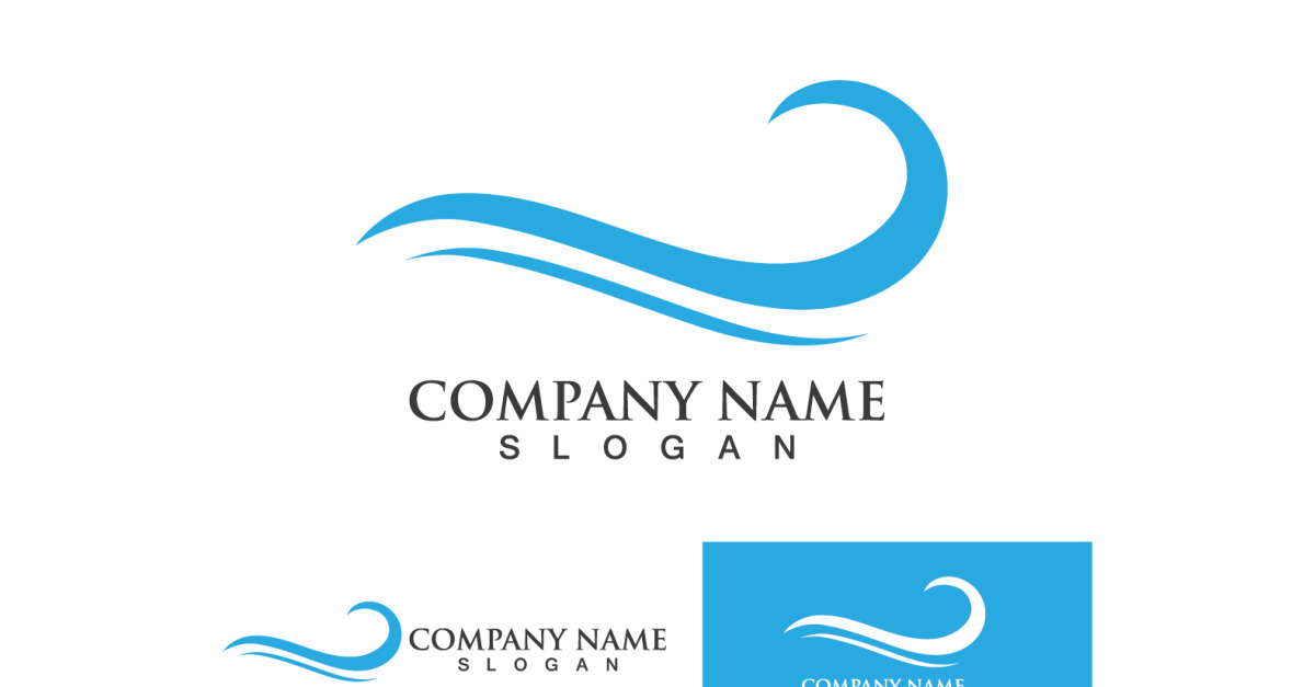 Water wave beach design logo template v20 - TemplateMonster
