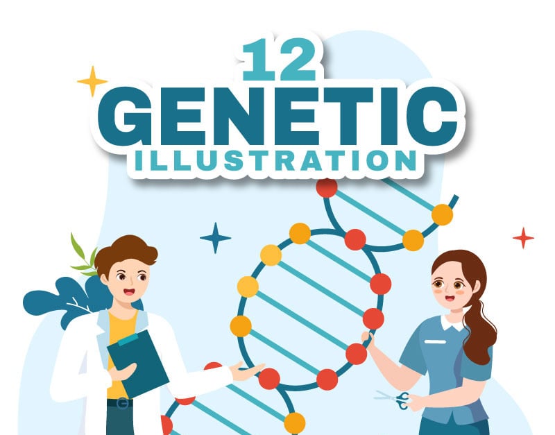 12 Genetic Science Concept Illustration - TemplateMonster