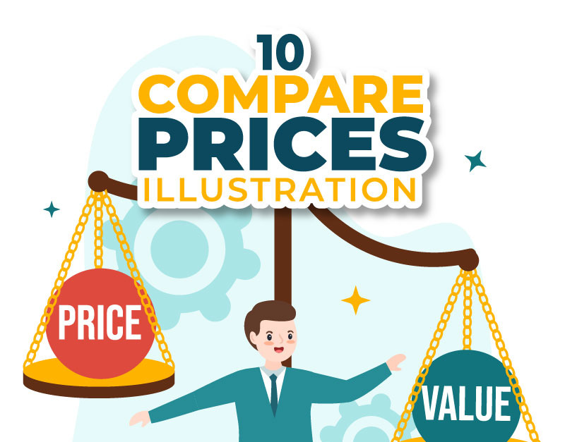 10 Comparer les prix Économie Illustration - TemplateMonster