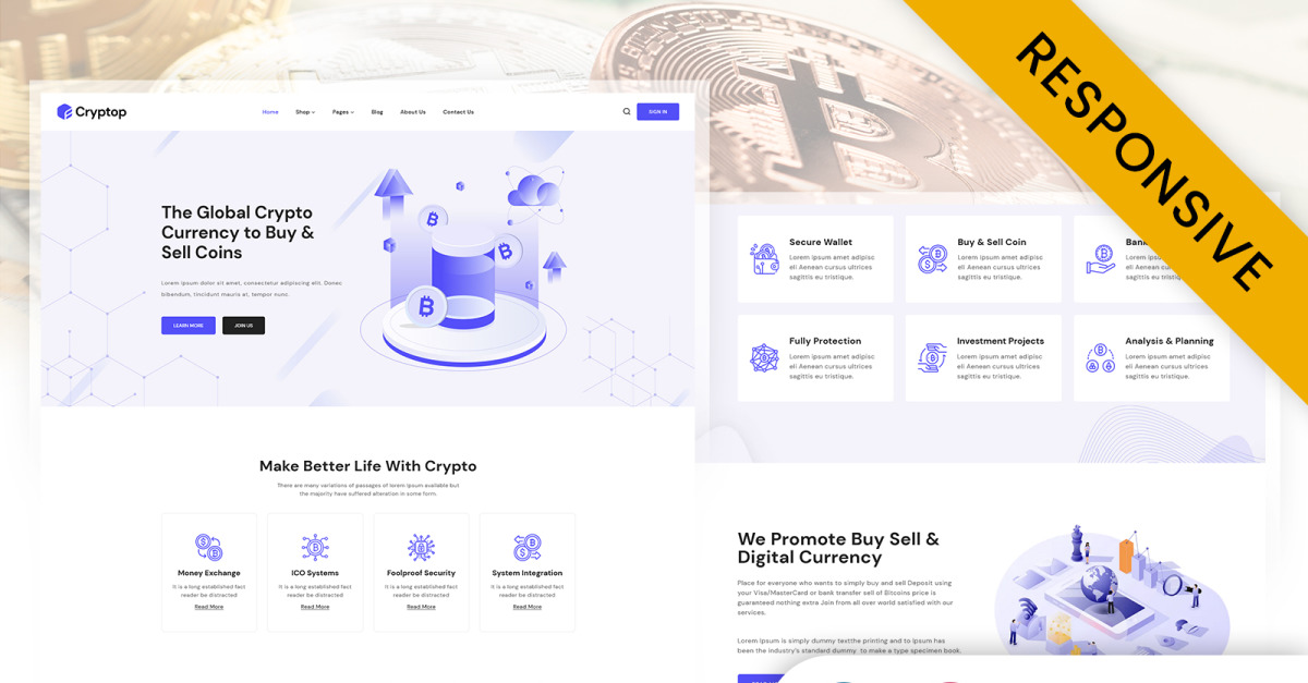 Cryptop - Tema de Wordpress para Bitcoin y Crypto Currency Elementor