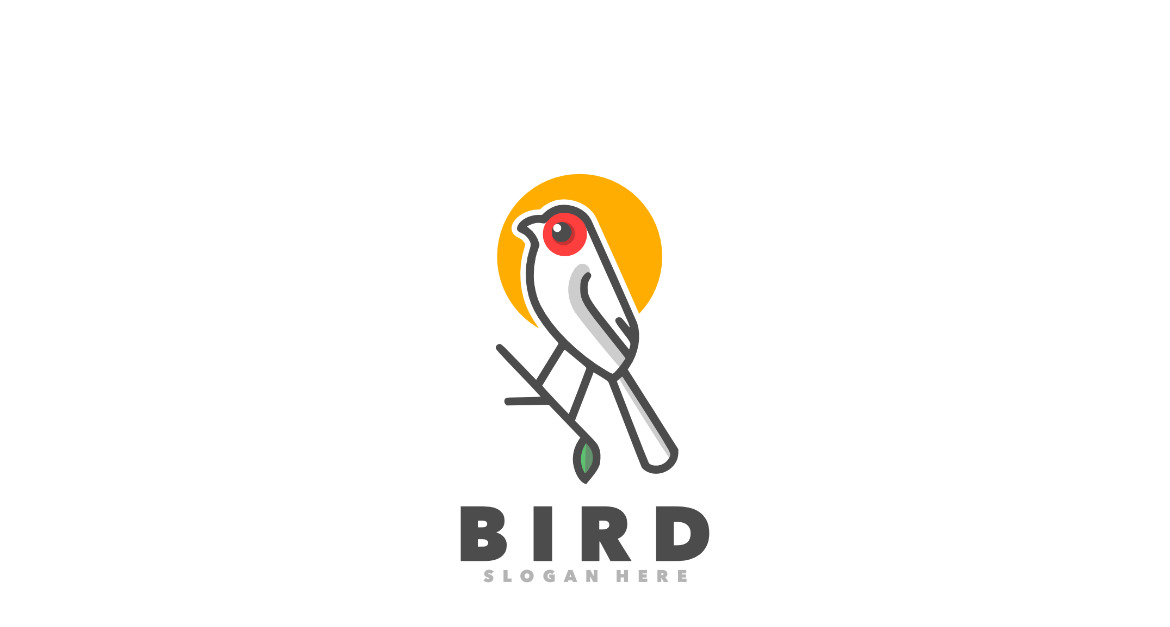 Bird simple logo template design illustration