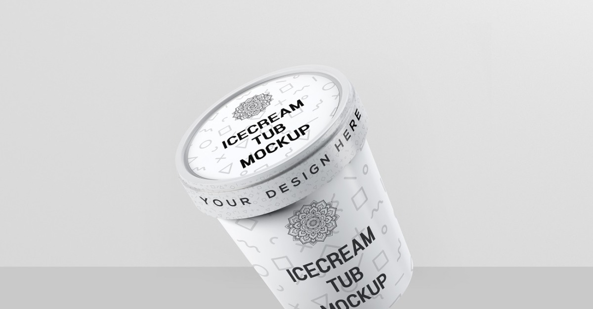 Ice Cream Packaging Tub Mockup 2 #334245 - TemplateMonster