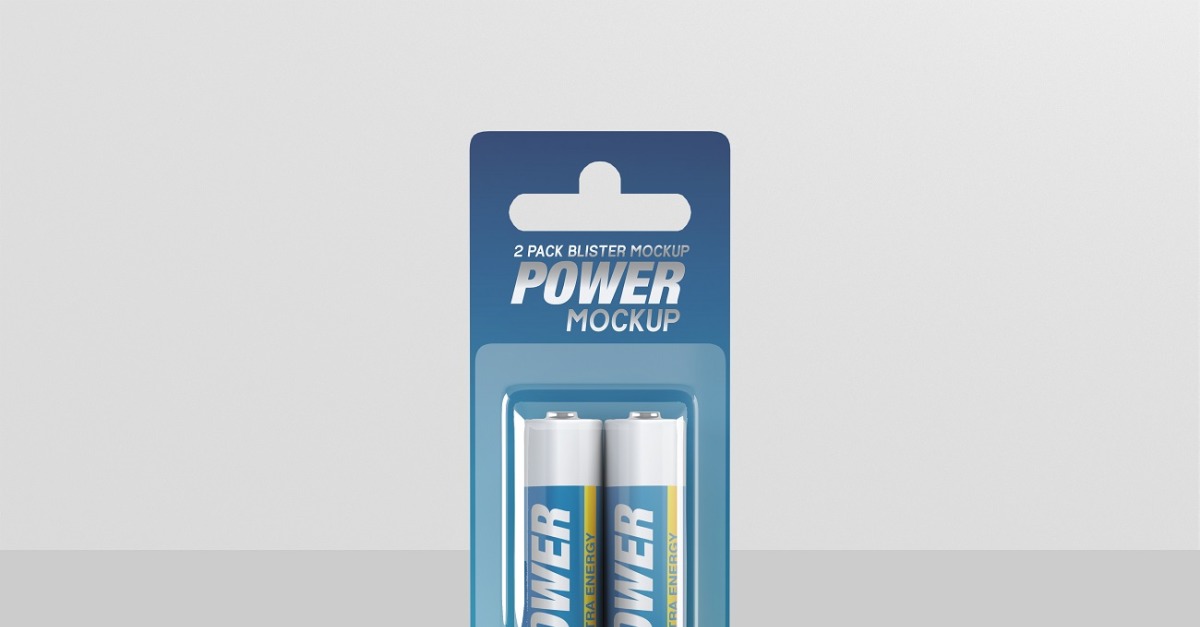 Battery Blister Pack Mockup #334550 - TemplateMonster
