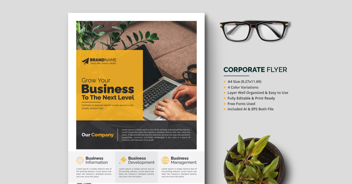 Corporate Business Flyer Leaflet Booklet Pamphlet Handout Prospectus ...