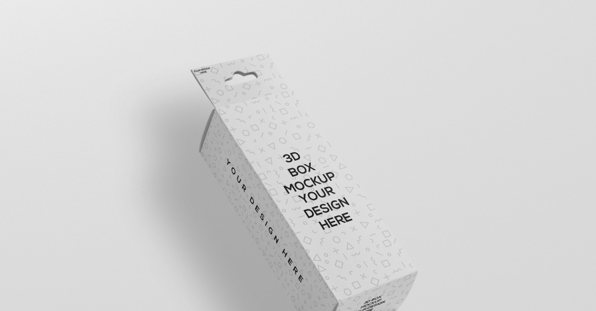 Medium Size Rectangle Box With Hanger Mockup 3