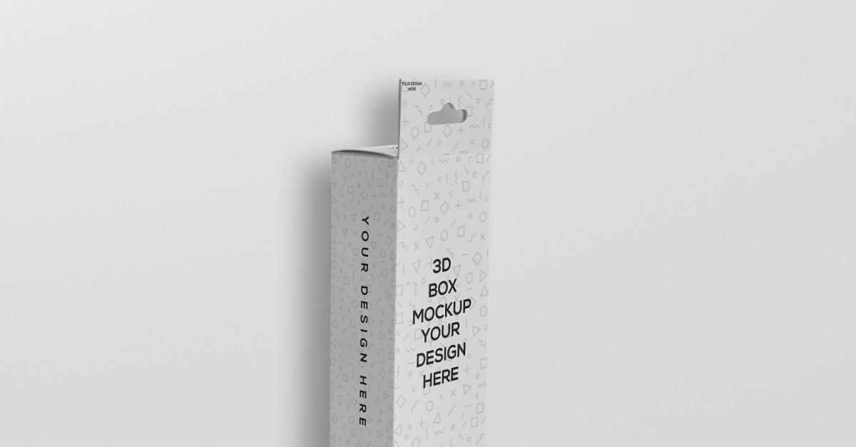 Medium Size Rectangle Box With Hanger Mockup 5