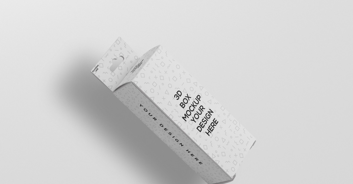 Medium Size Rectangle Box With Hanger Mockup